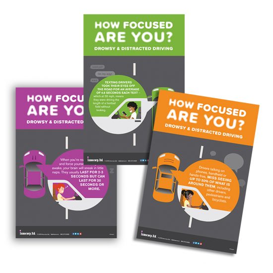 How Focused Are You Distracted Drowsy Driving Banners Posters