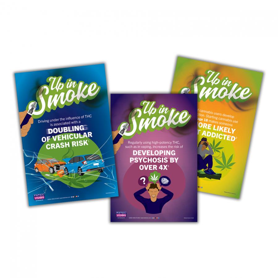 THC "Up in Smoke" 3 Poster Pack | Drug Education Products